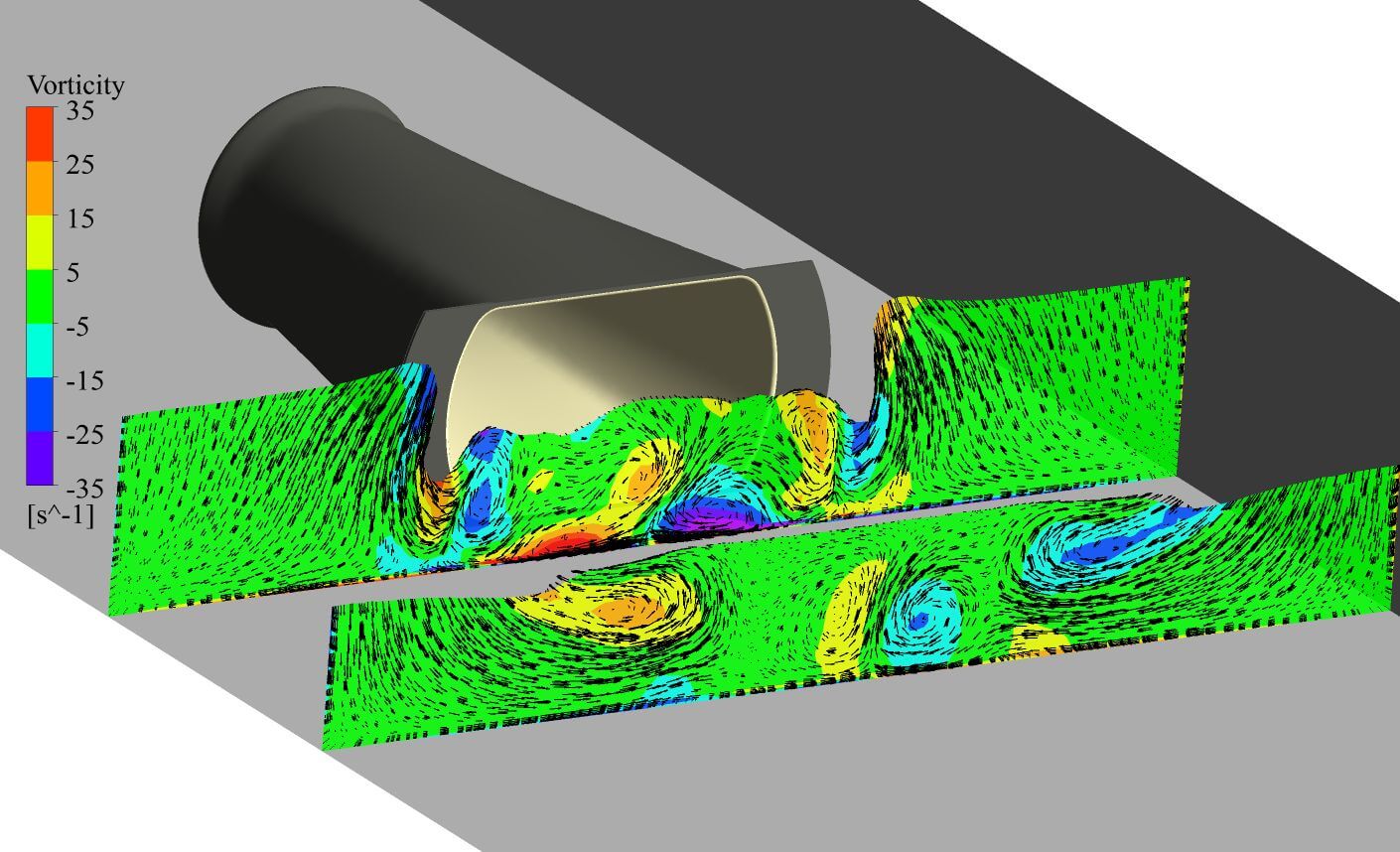 A study of the flow field of an axial flow hydraulic turbine with a ...