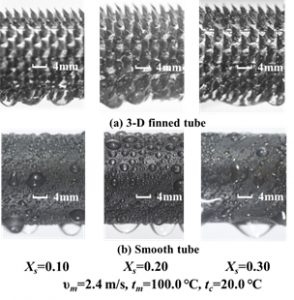 Condensation heat transfer characteristics of moist air outside a three ...